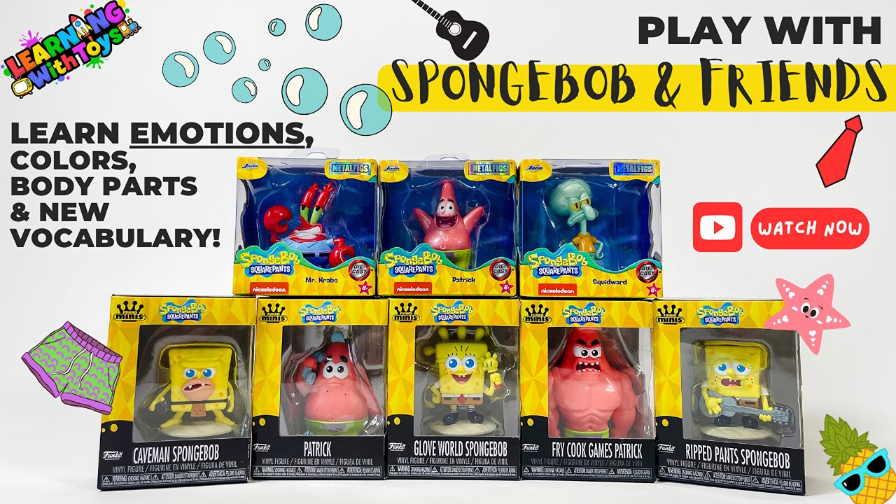 Learn Emotions with SpongeBob | Color Recognition, Body Parts, New ...