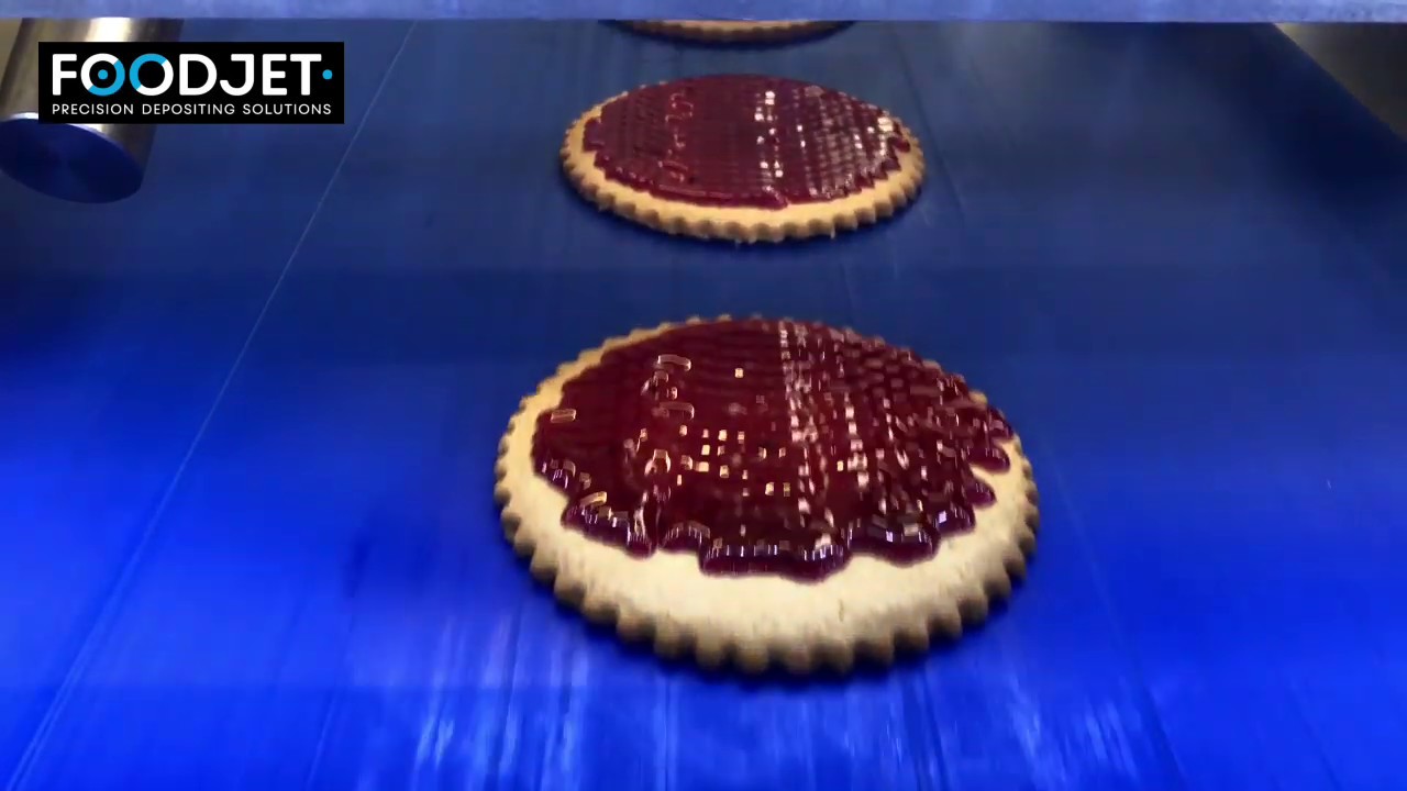 Marmalade depositing with FoodJet precision depositing system - YouTube
