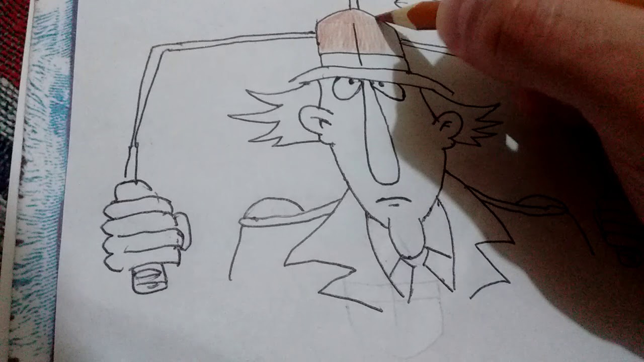 Como dibujar al inspector gadget/how to draw inspector gadget - YouTube