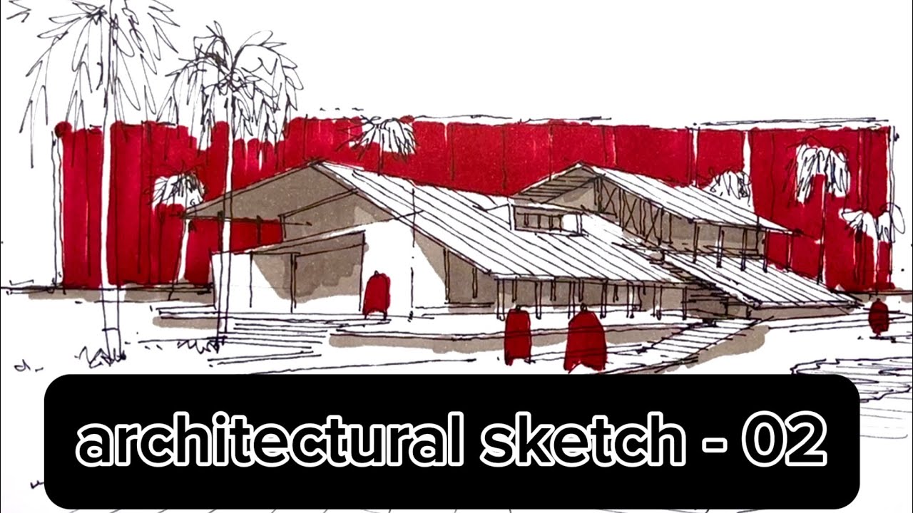Learn to Draw a Beach Villa 2 point perspective 🖋️ | #sketch # ...