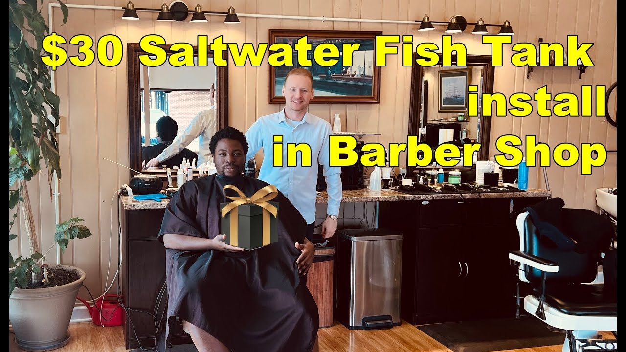 $30 fish tank install in Barber shop - YouTube