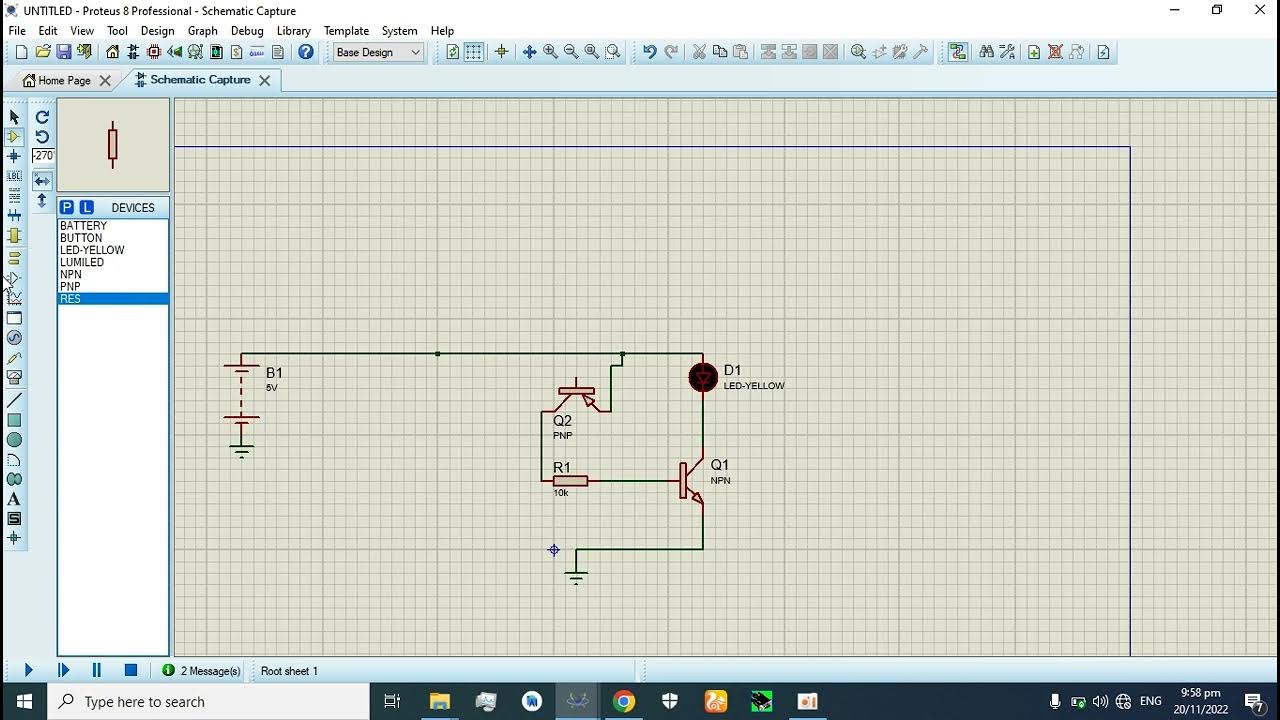 How to design transistor latch circuit from scratch in proteus - YouTube