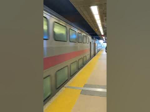 #shorts New Jersey Transit train with Bombardier MultiLevel Coach arriving at Secaucus Junction ...