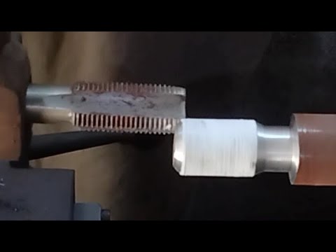 amazing thread making with tap threading on lathe - YouTube