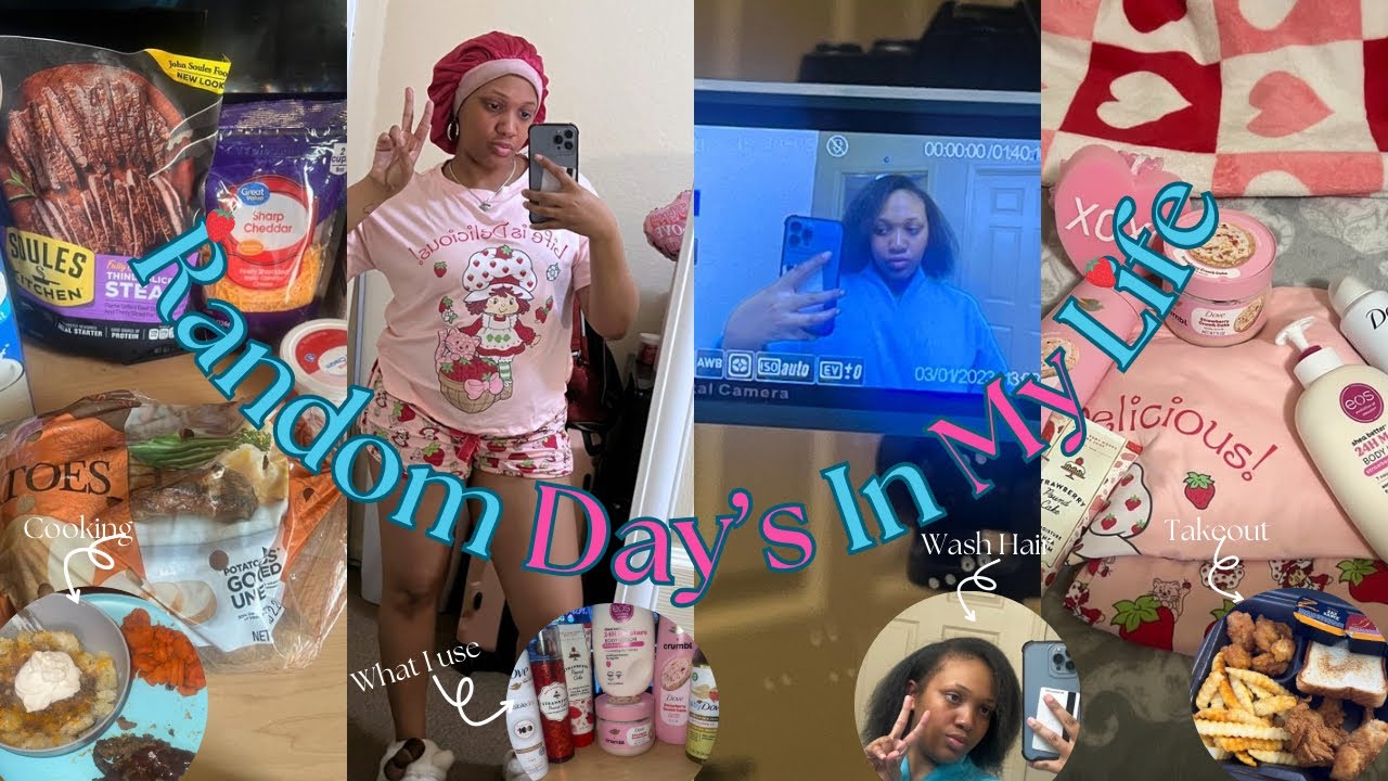 Random Day's in my life 🩷🍓👩‍🍳/ Cooking, Self Care, Takeout, Etc! - YouTube