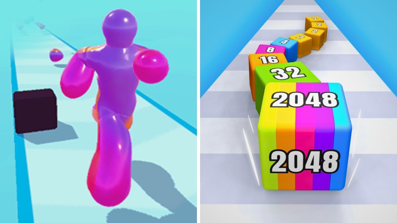 Jelly Tube Run 2048 vs Bubble Race 3D 🥰🥰😘Android iOS Gaming Walkthrough ...