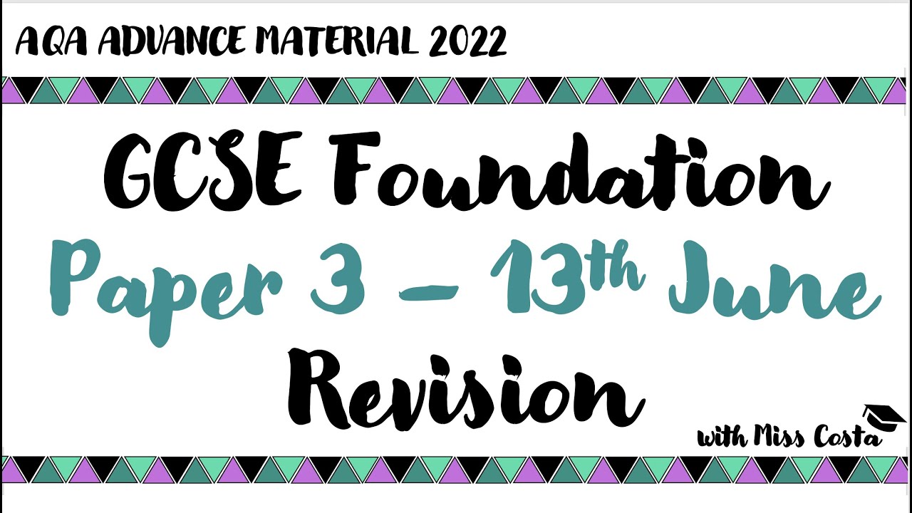 FOUNDATION PAPER 3 REVISION - YouTube