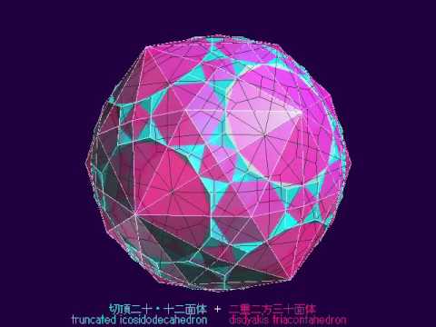 【無音】半正多面体とカタランの立体の複合(Archimedean-Catalan compound solids) - YouTube