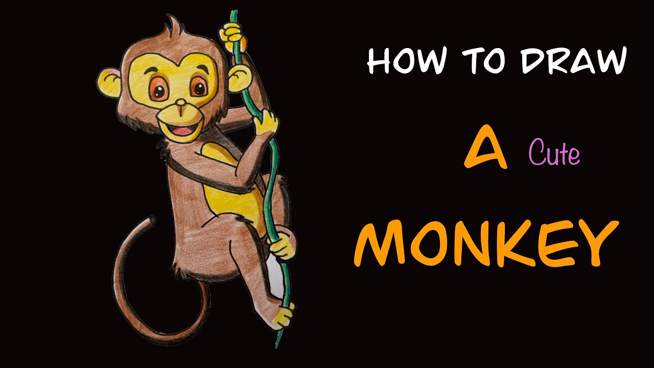 How to draw a monkey | how to make monkey | monkey drawings | kurangane ...