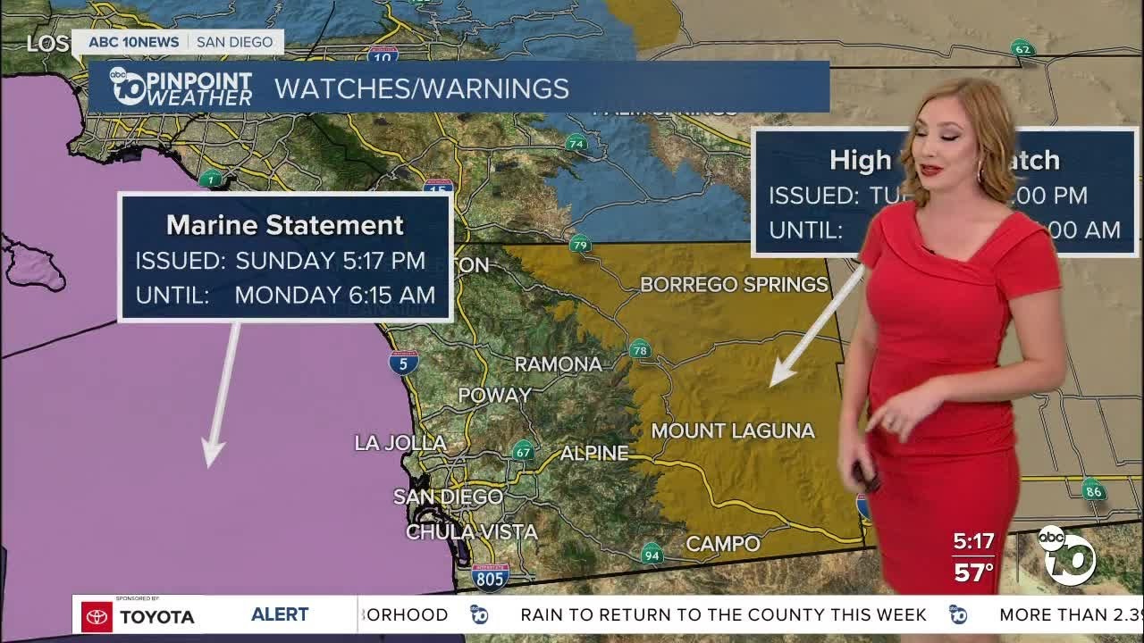 ABC 10News Pinpoint Weather with Meteorologist Leah Pezzetti - YouTube
