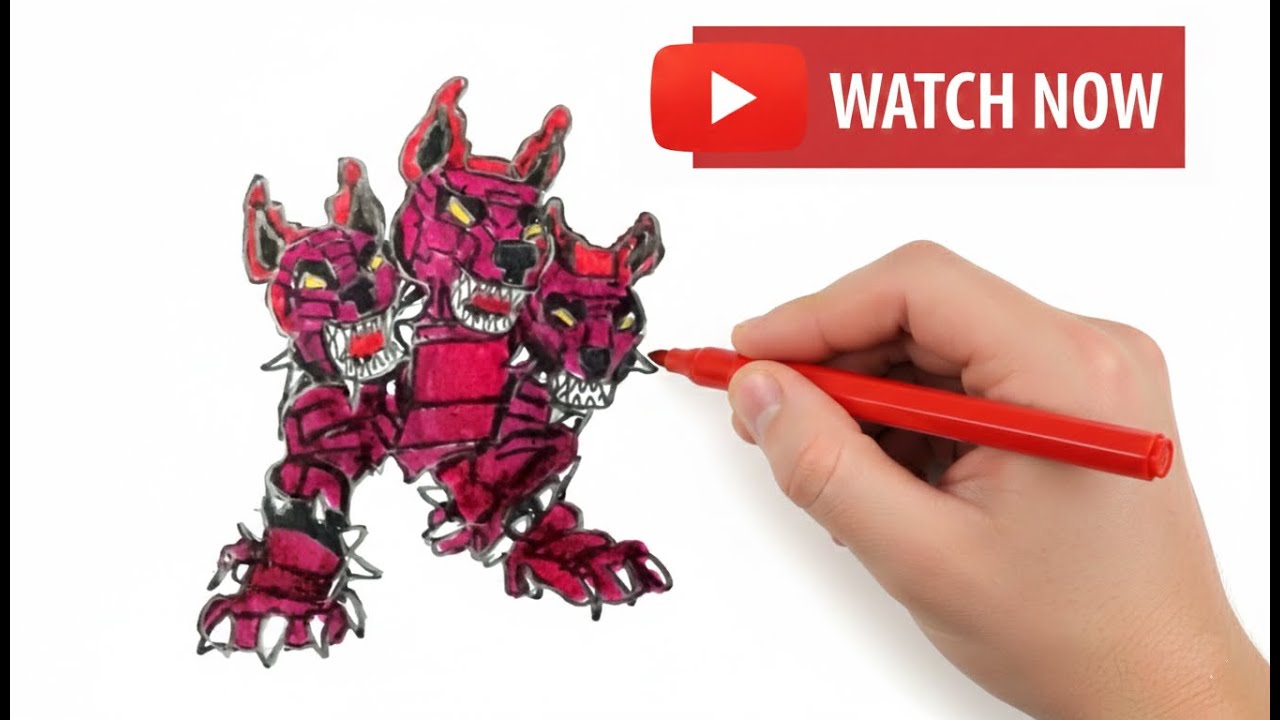 How to draw Cerberus from ROBLOX Steal a Brainrot - YouTube