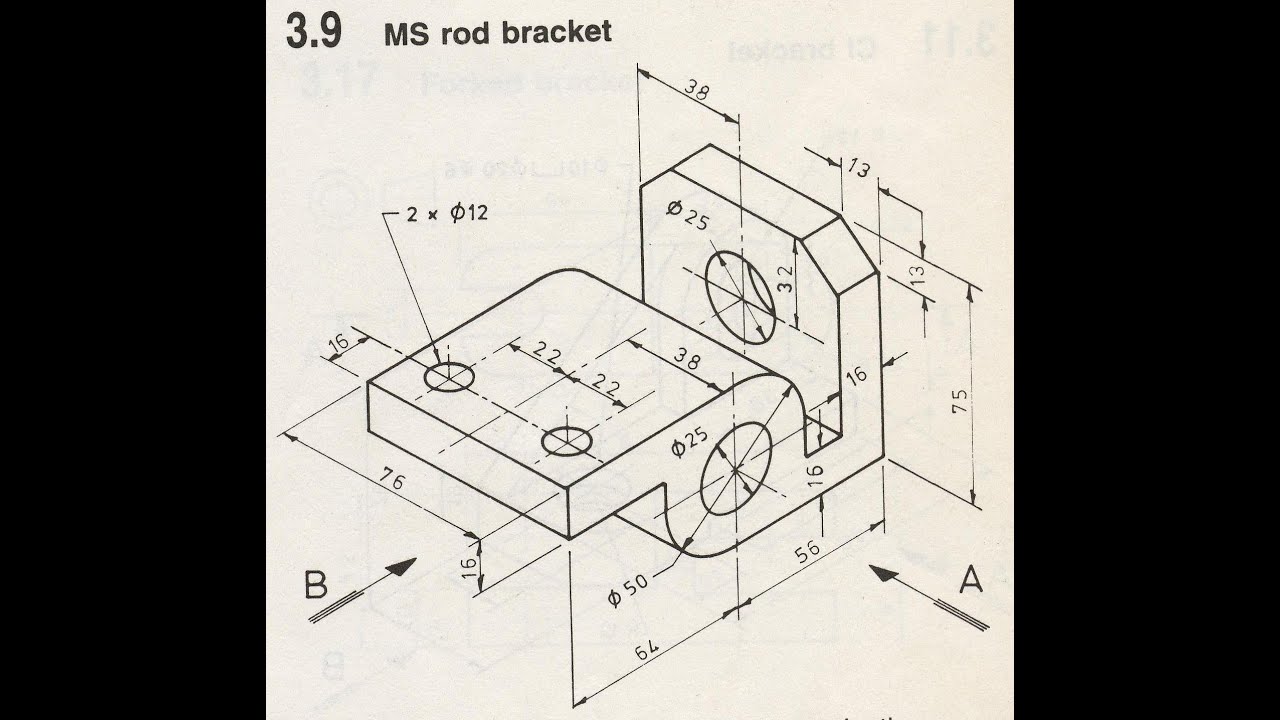 Menggambar MS ROD BRACKET dengan Menggunakan Solidwork - YouTube