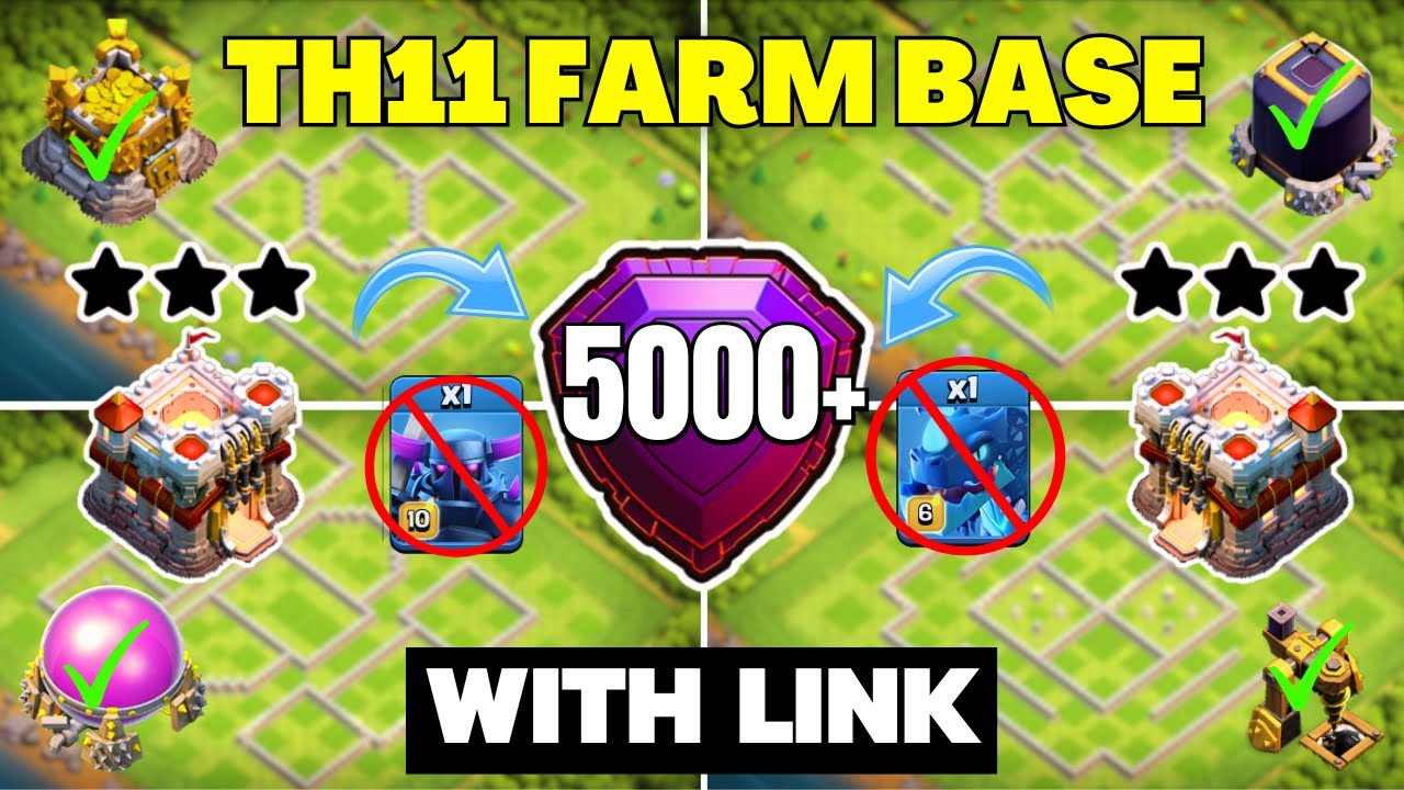 Th11 Top 20 Best Farming Bases With Links || Th11 Farming And Pushing ...