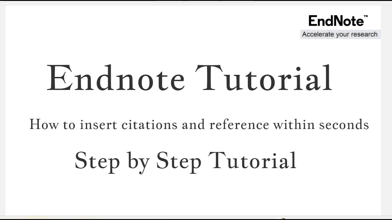 Endnote Tutorial: How to insert citations and reference within seconds ...