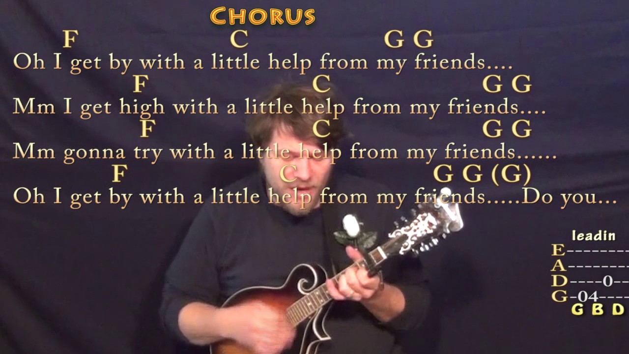With A Little Help From My Friends (Joe Cocker) Mandolin Cover Lesson ...