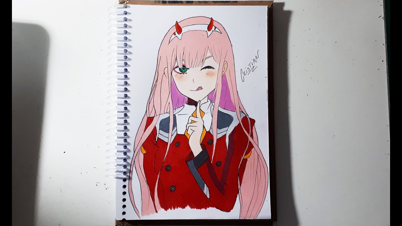 Dibujando a ZERO TWO (Darling in the Franxx) - Drawing ZERO TWO - Speed ...