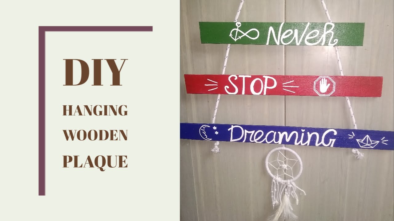 DIY hanging wooden plaque decor//wooden plaque ideas//easy best out of ...