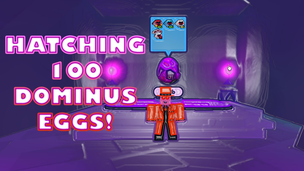 HATCHING 100 DOMINUS EGGS AND MAKING RAINBOW DOMINUS - Roblox Pet ...