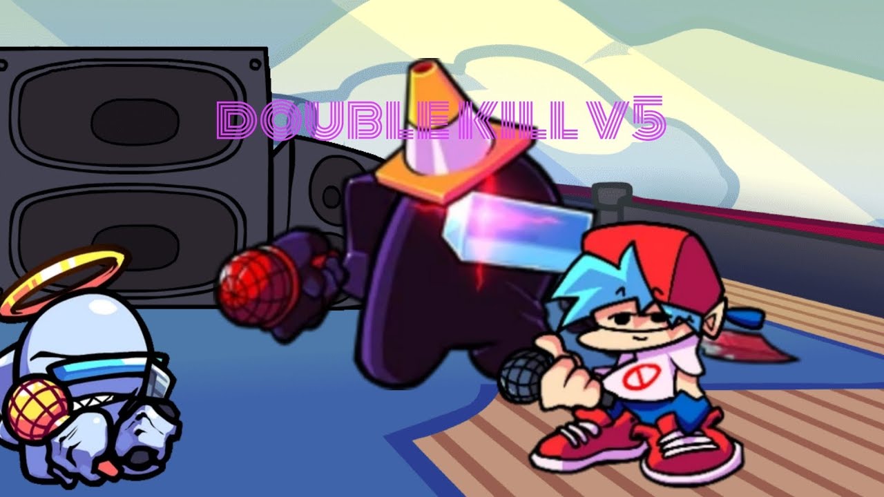 FNF double kill v5 but black and white impostor sing it - YouTube