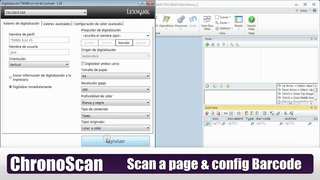 Scan & Reading Barcode to PDF Text files - YouTube