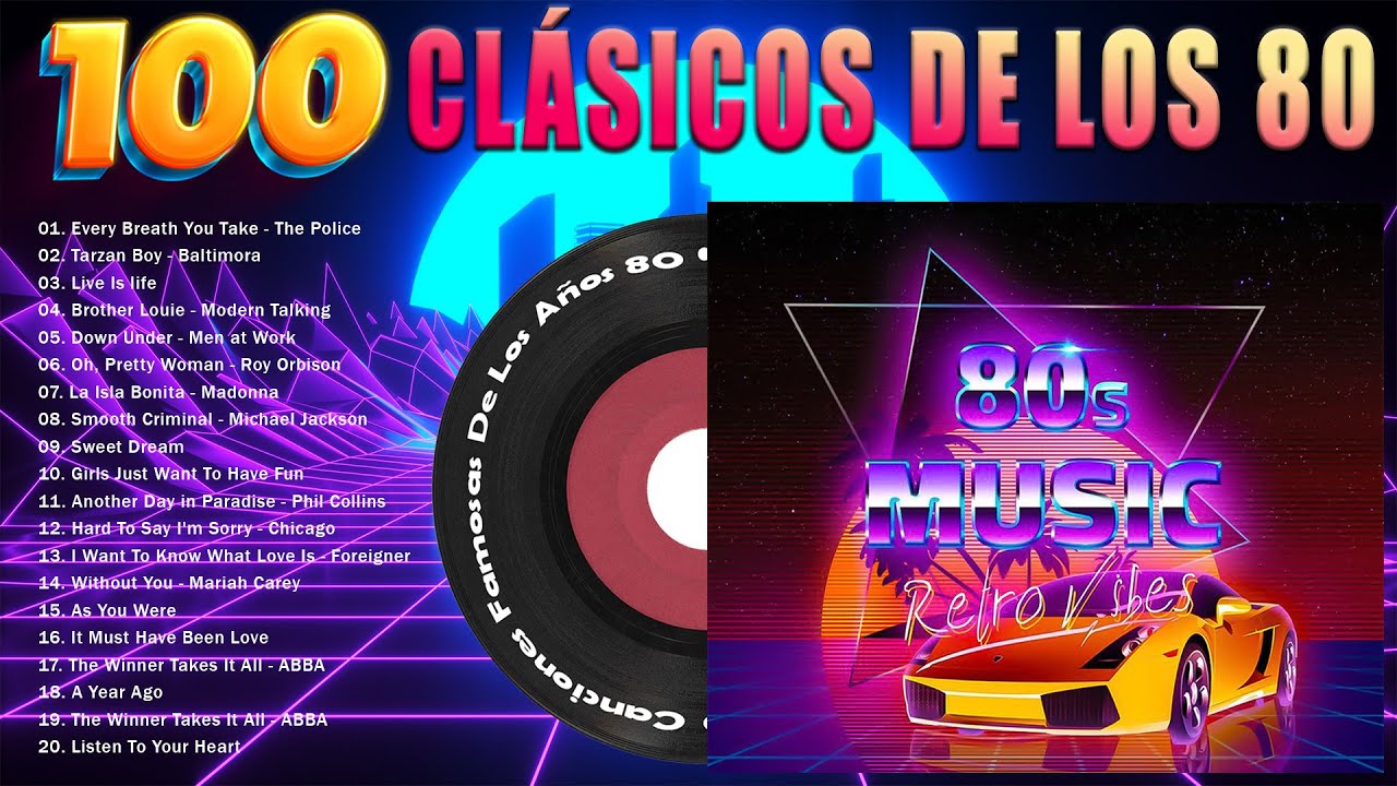 Las 100 Canciones De Los 80 En Ingles - Clasicos Éxitos De Los 80 En ...