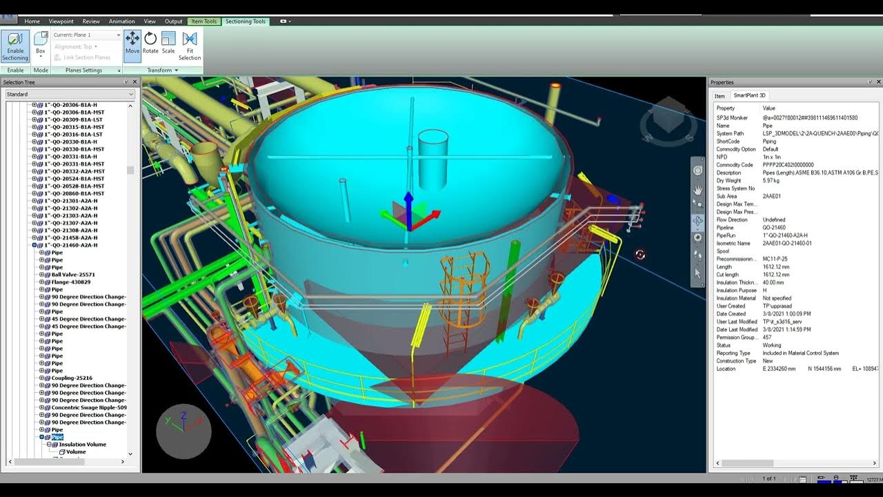 SP3D How to modify piping line to change the connection. - YouTube