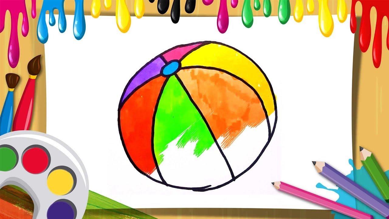 Learn Draw and Coloring a Ball With Color pens | Coloring Pages for ...