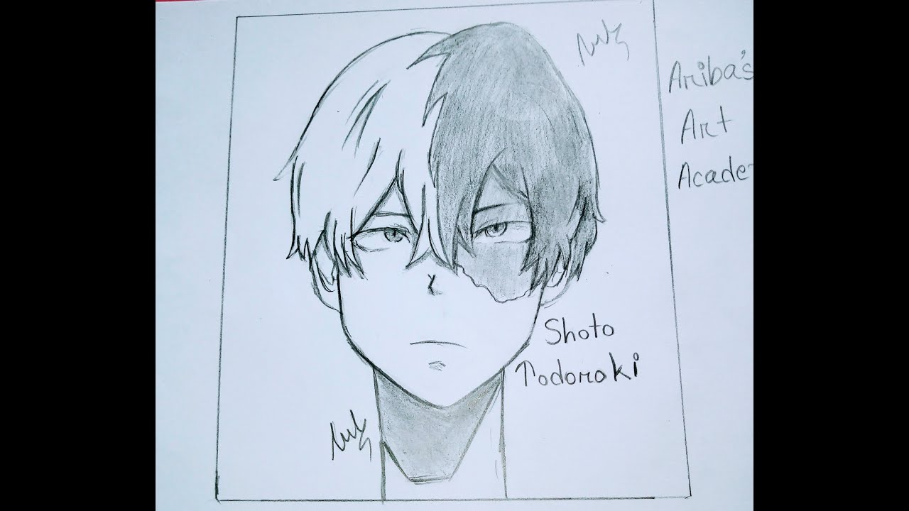 How to draw Shoto Todoroki step by step / Easy anime drawing - YouTube