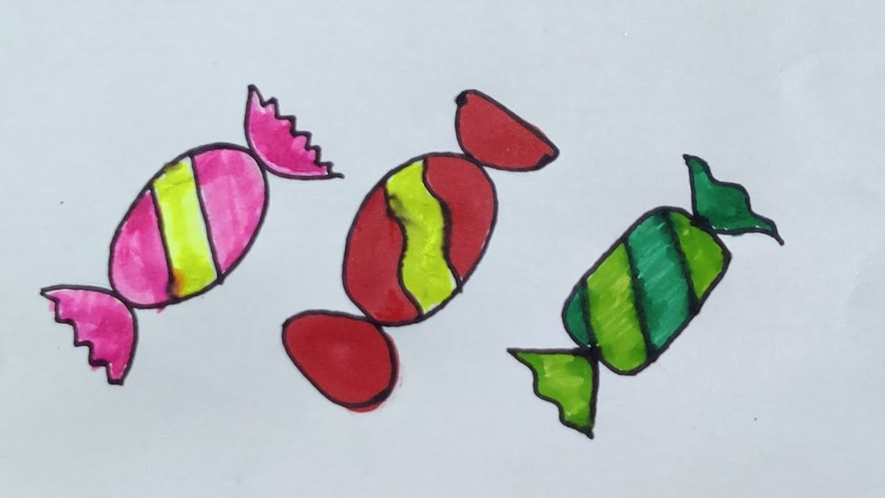 How to draw candies | kids drawing and colouring - YouTube