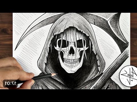 Step -by-step Realistic Grim Reaper Drawing ️ tutorial || (Easy ...