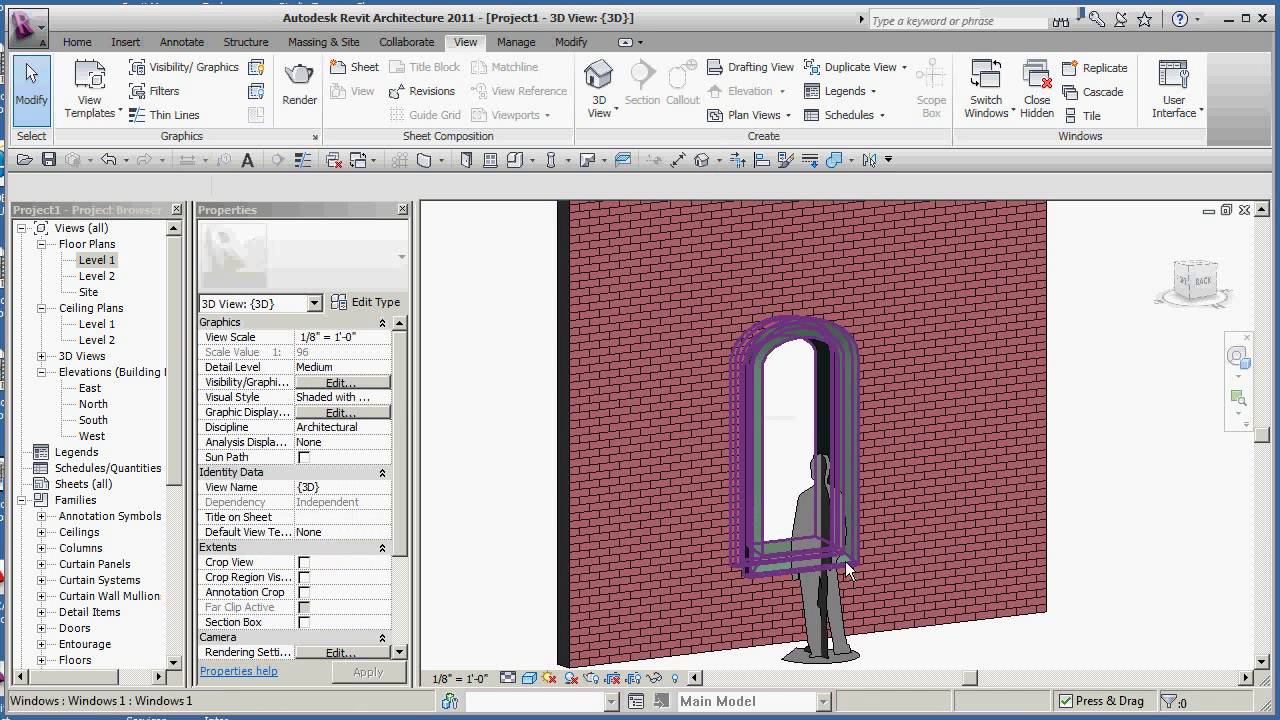REVIT ARCH 2011 ARCH OPENING AND IN PLACE SWEEP 06 MATERIALS AND RENDER ...
