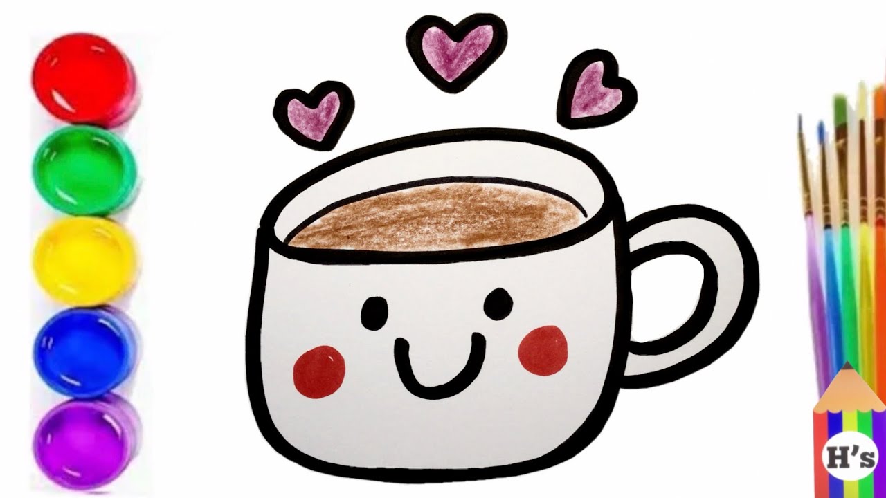 How To Draw a Cute Cup of Coffee | Cara Menggambar Secangkir Kopi - YouTube
