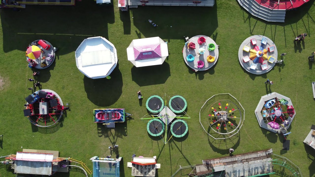 Tuby's Funfair from above. Carlton in Lindrick 2023 - YouTube