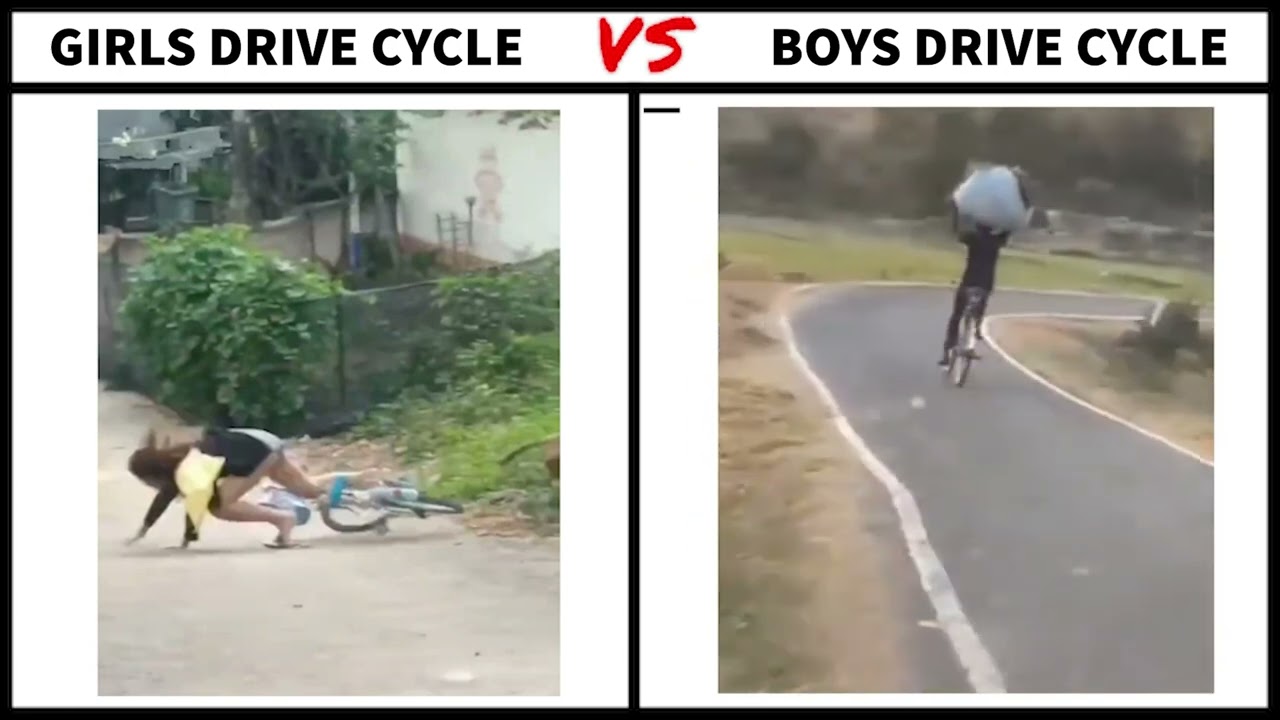 Girls drive cycle vs boys drive cycle meme - YouTube