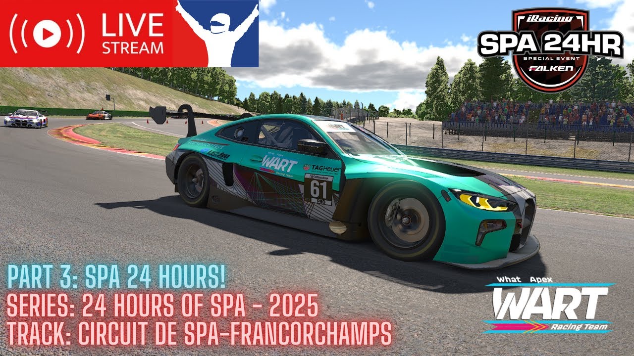 Spa 24 Hours! 2025 iRacing 24 Hours of Spa Race at Spa-Francorchamps ...