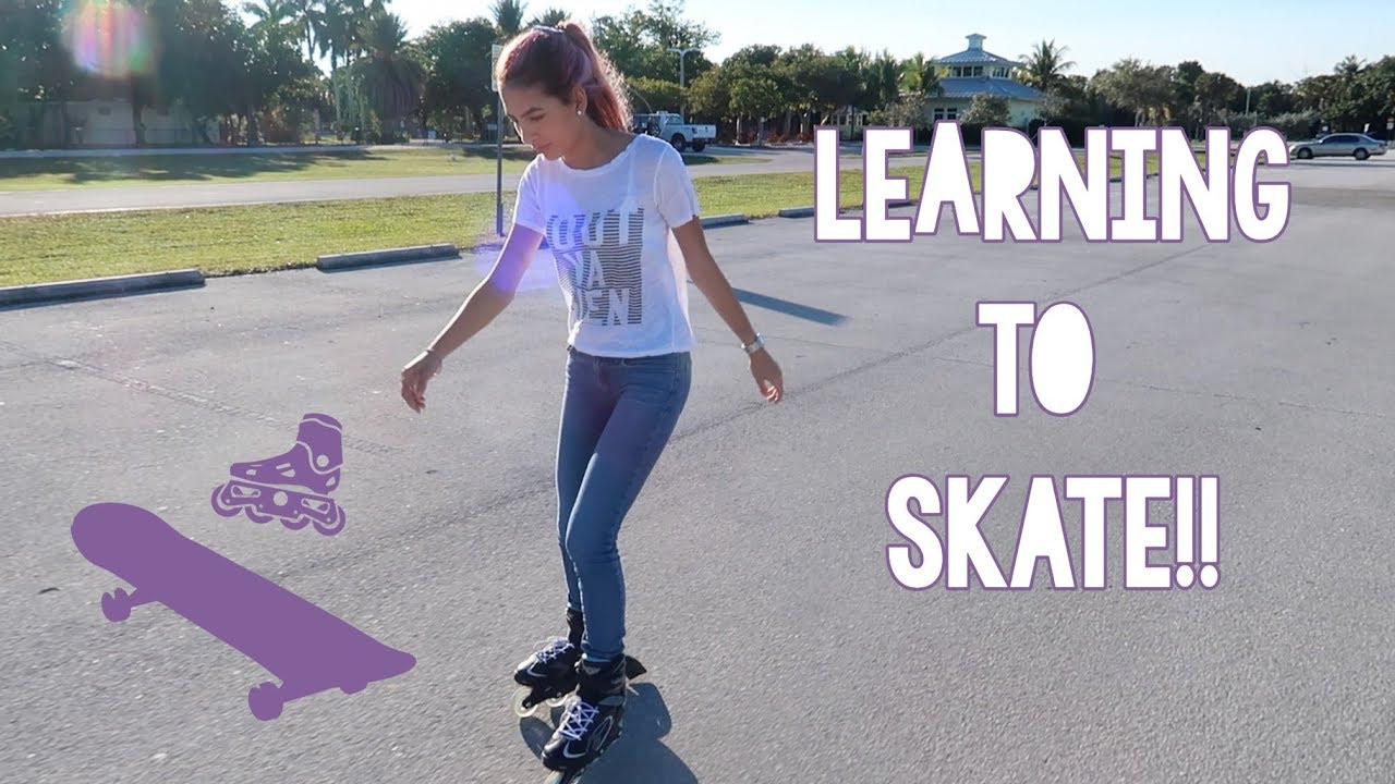 LEARNING HOW TO SKATE / ROLLERBLADE!! | VLOG # 3 - YouTube