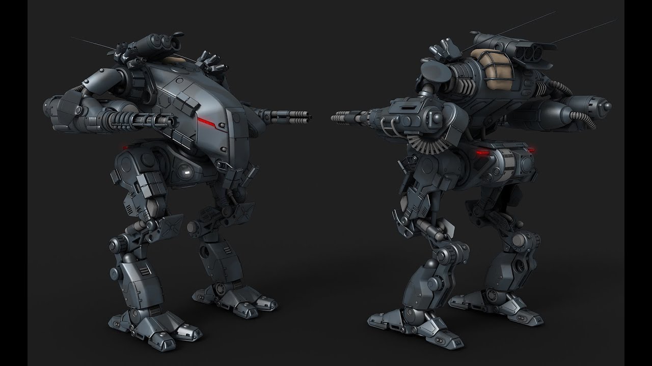 Mech walker animation test3 - YouTube