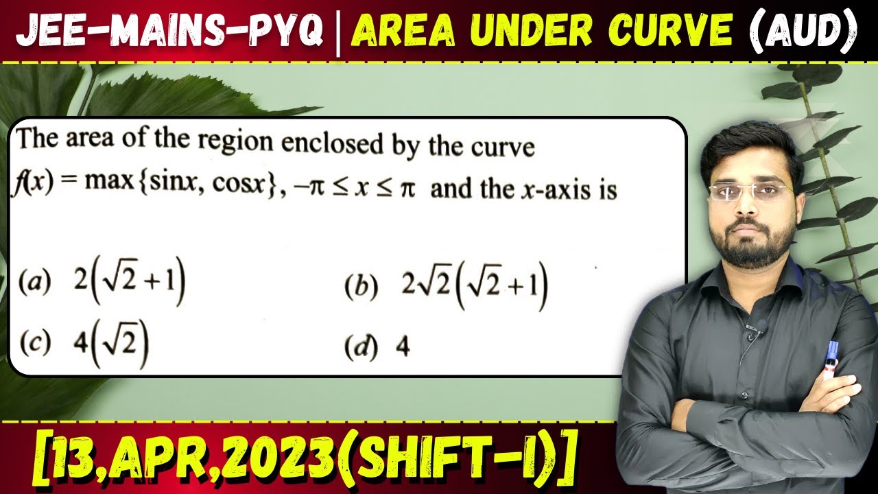The area of the region enclosed by the curve f(x) max = {sin x,cosx ...