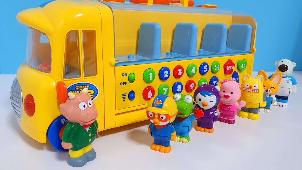 [장난감애니]☆뽀로로와 친구들 스쿨버스 놀이터에서 놀다☆-플레이토이TV Pororo and his friends play in ...