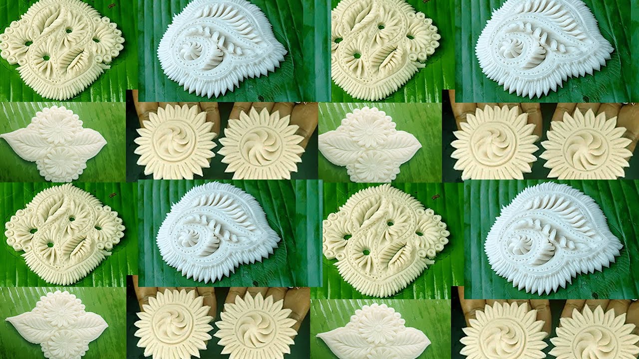 চমৎকার কিছু ফুল পিঠার ডিজাইন । Full Pitha Design | Nokshi Pitha Design ...