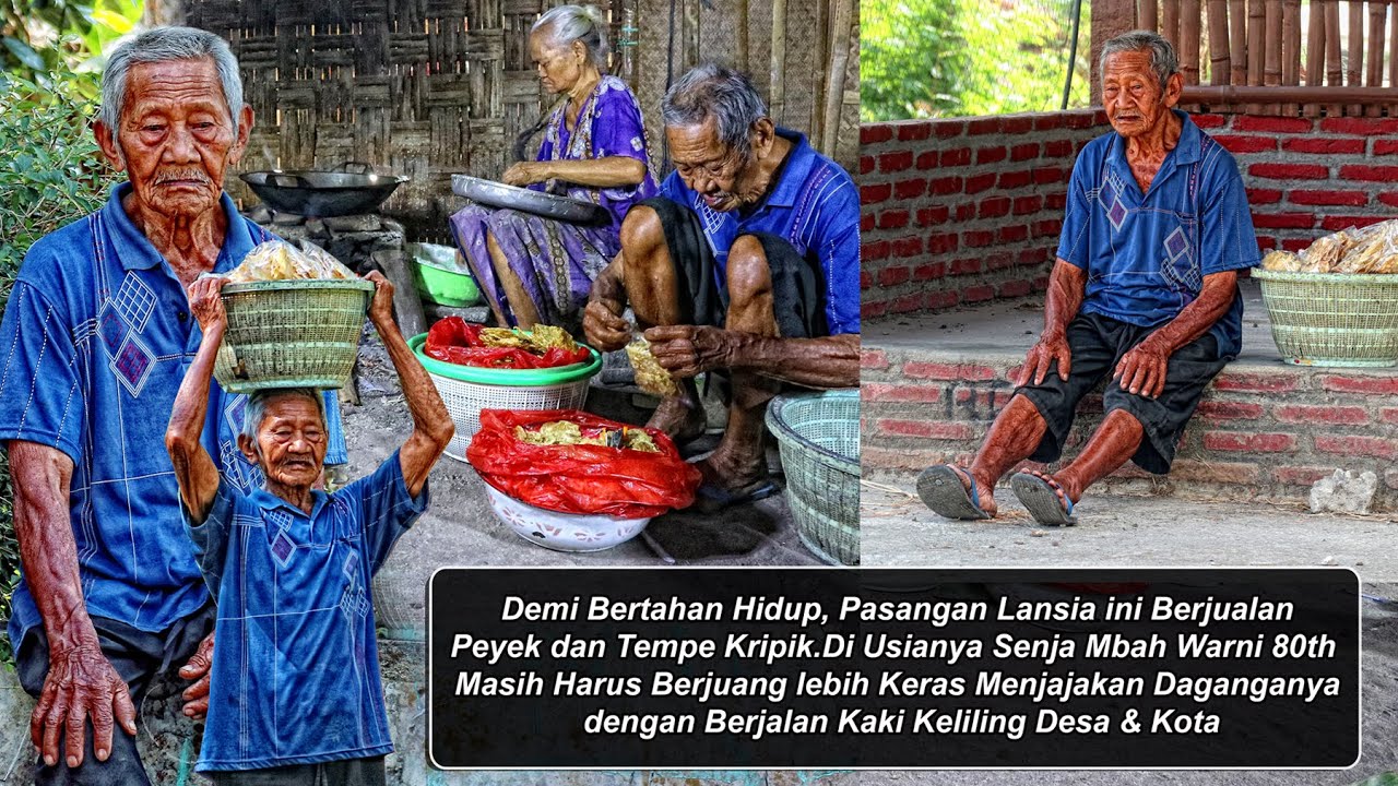 DEMI BERTAHAN HIDUP PASANGAN LANSIA INI BERJUALAN PEYEK & TEMPE KRIPIK ...