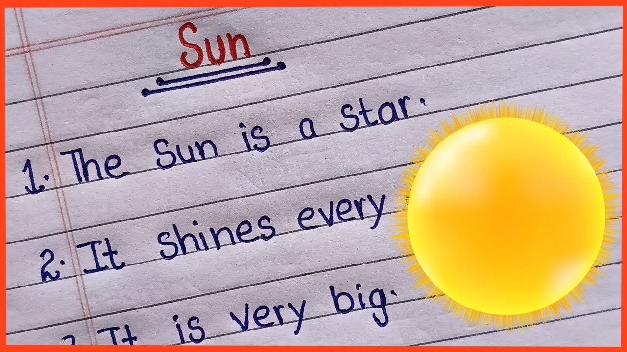 Sun | 10 lines on Sun in English | essay on Sun | Sun 10 lines essay ...