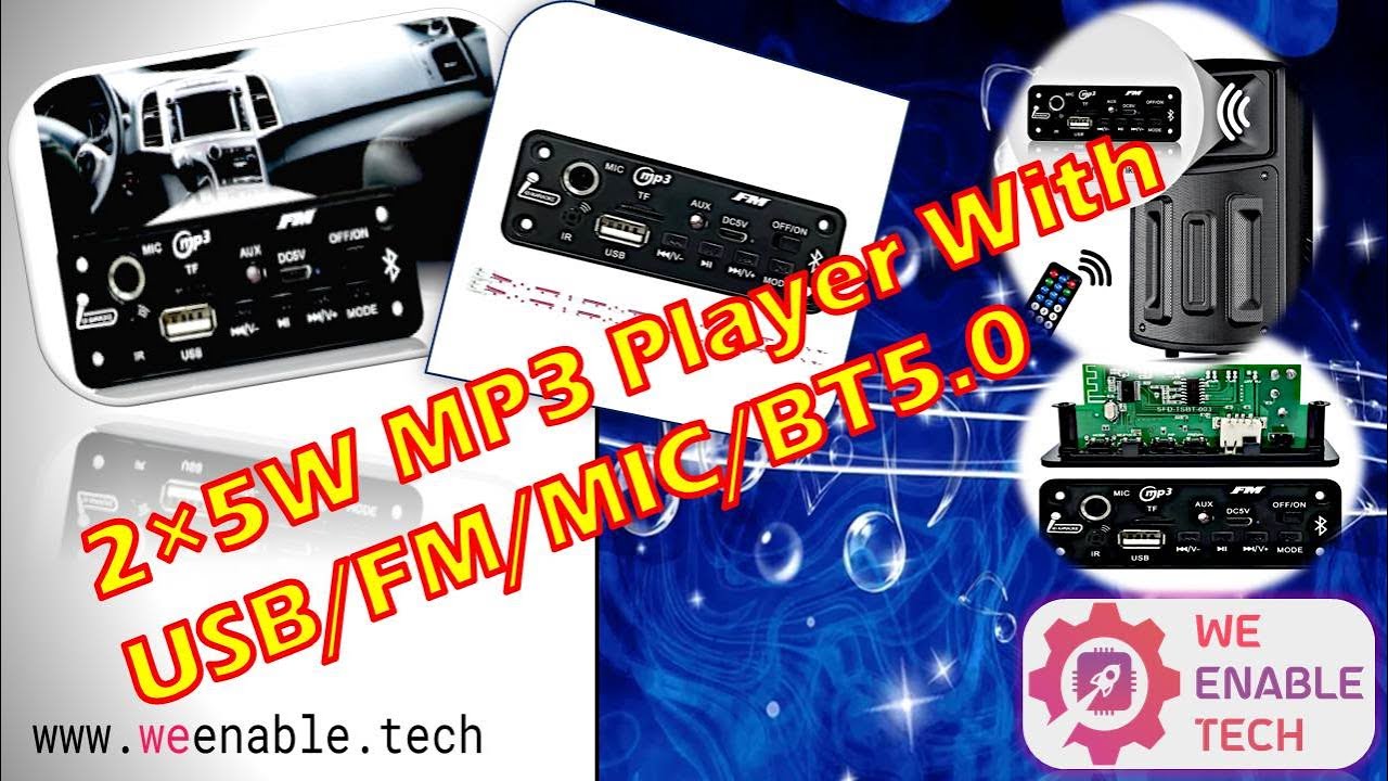 MP3 Player Module USB, TF, FM, Aux, BT 5.0, Mic Input with 5Wx2 2.0 ...