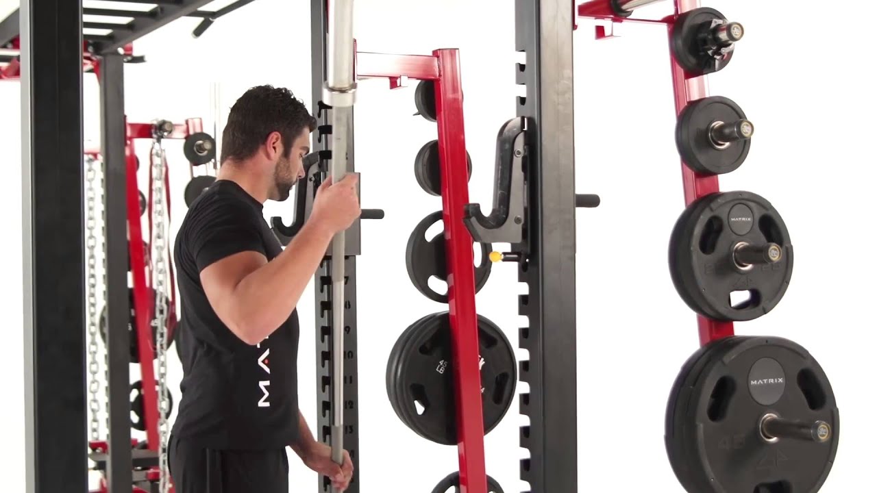 Matrix Magnum Rack Bar Storage professional workout - YouTube