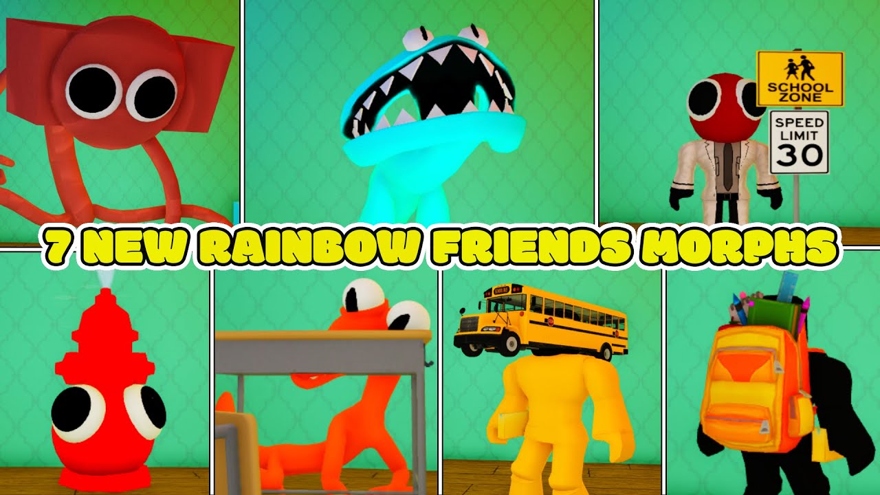 7 new rainbow friends morphs! School rainbow friends! new update! - YouTube