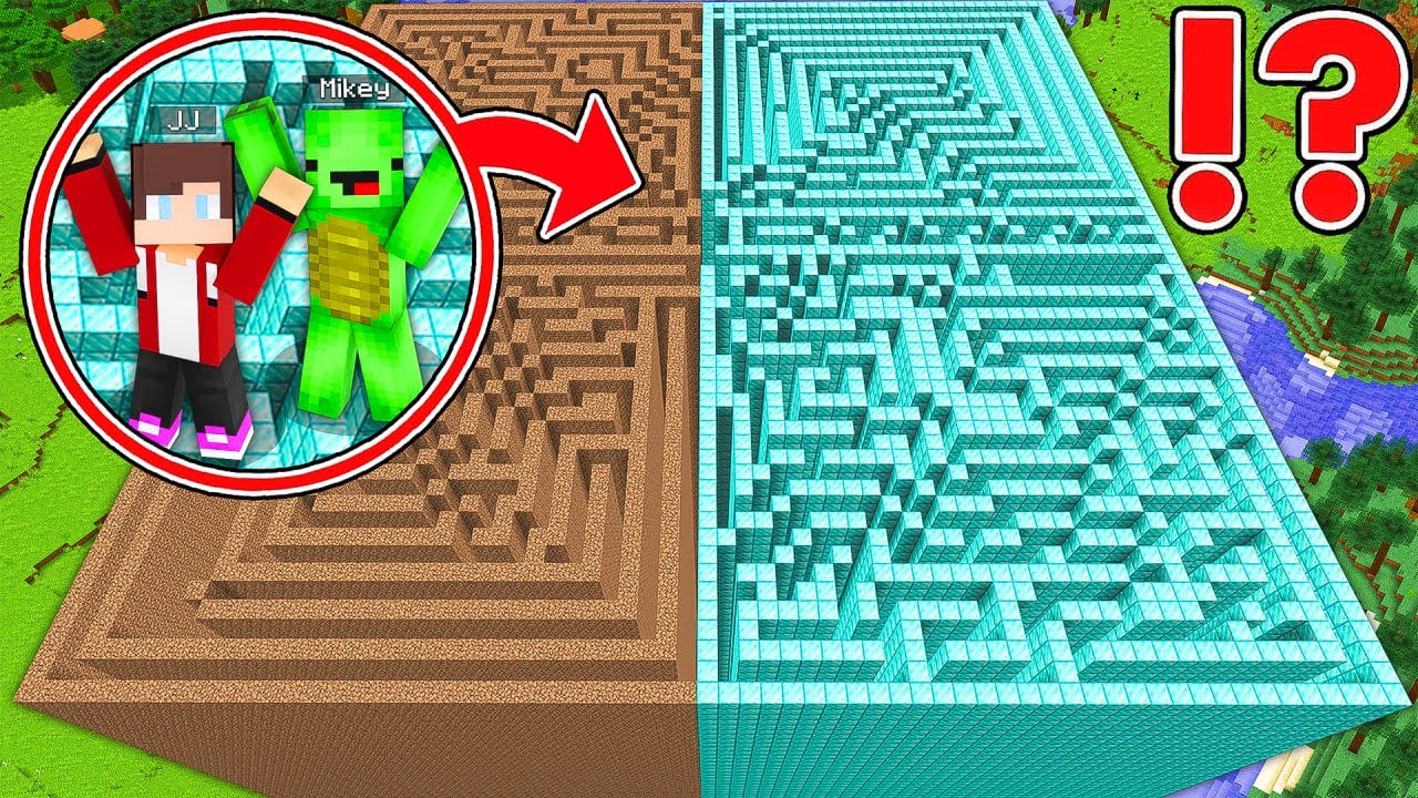 JJ and Mikey Found A TALLEST DIAMOND And DIRT Maze - in Minecraft Maizen - YouTube