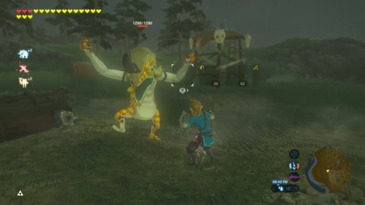 LINK VS GOLD LIZALFO - Zelda Breath of the Wild - YouTube