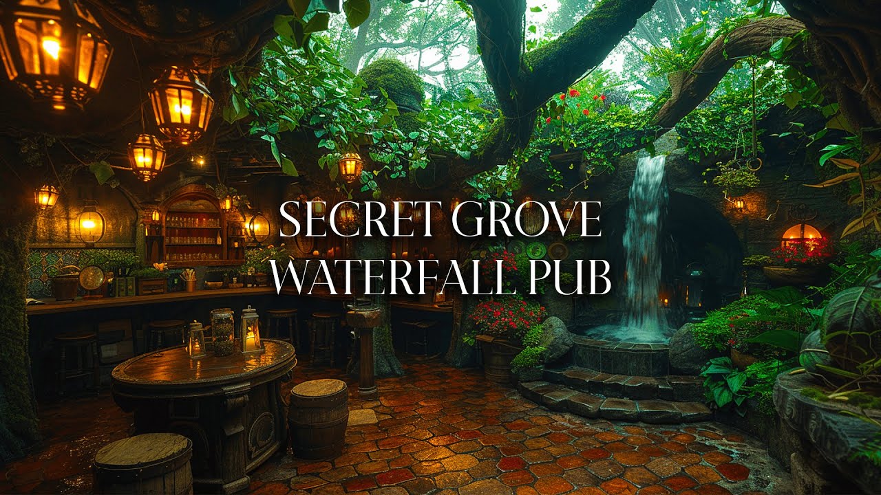 Exotic Plants Magical Secret Grove Waterfall Pub | Magical Fantasy ...