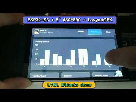 ESP32-S3 + 5" 480*800 + LovyanGFX runs LVGL Widgets demo - YouTube