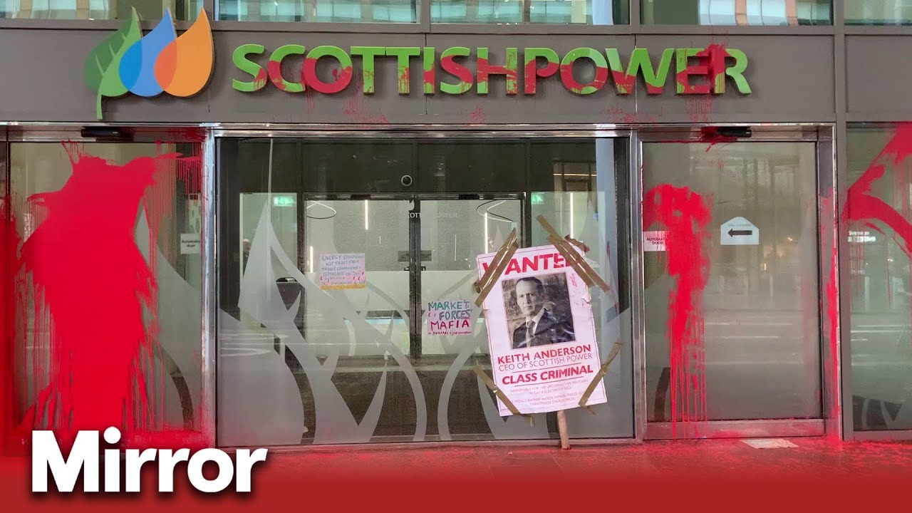 Paint thrown at Scottish Power HQ after an affordable energy protest ...